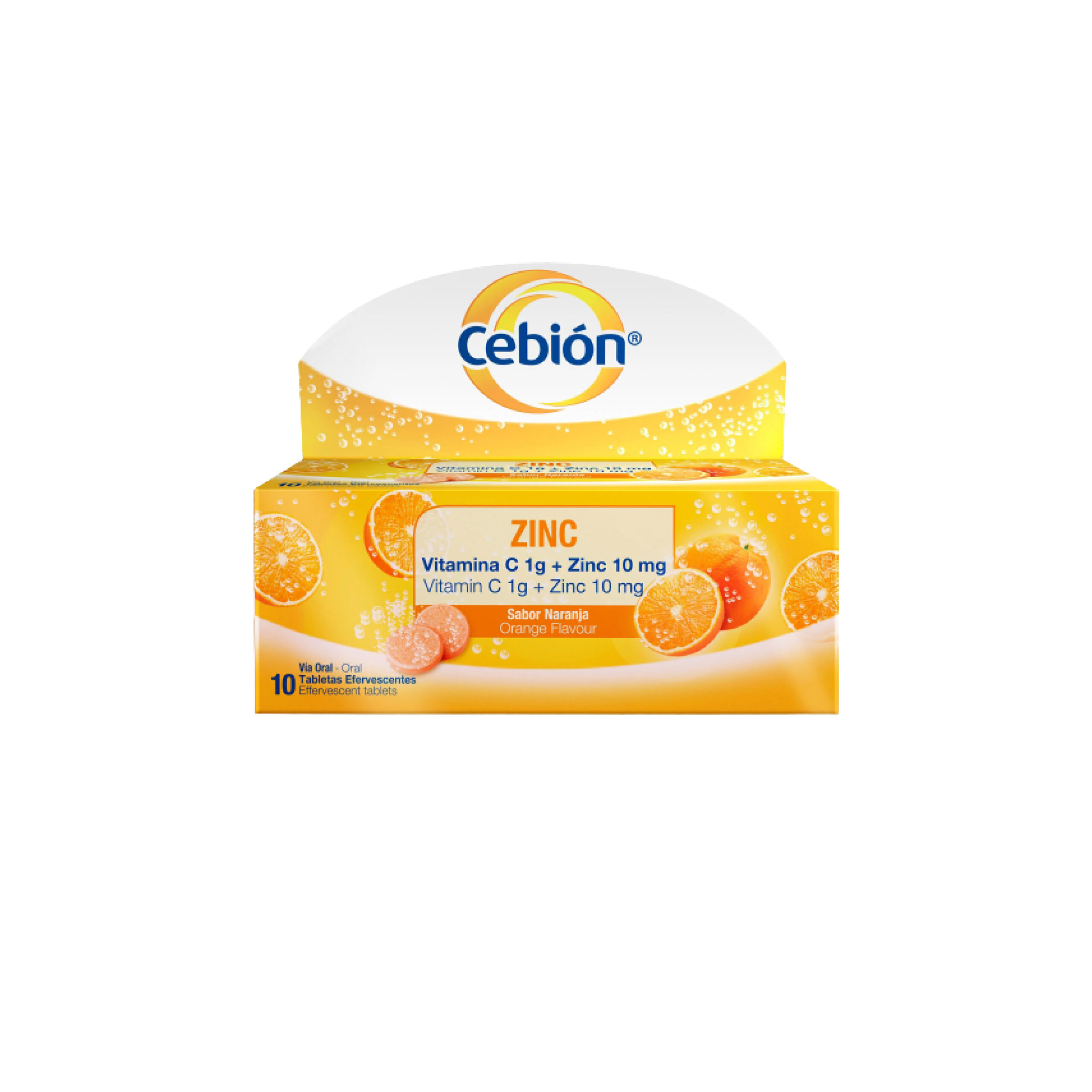 CEBION EFERVECENTES ZINC X 10 TABLETAS - Farmacolab